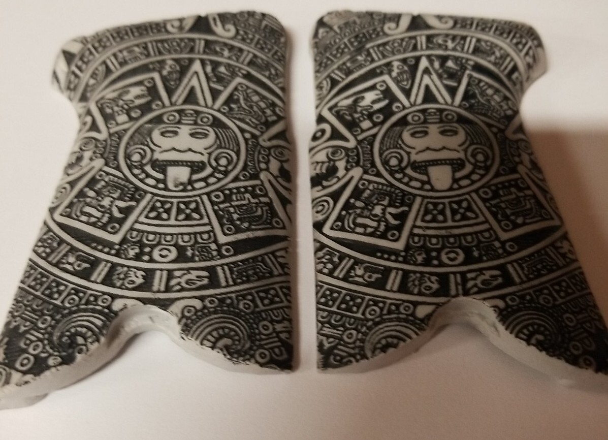 Ruger P89, P85, P90, P91 pistol grips aztec calendar on grey plastic | eBay
