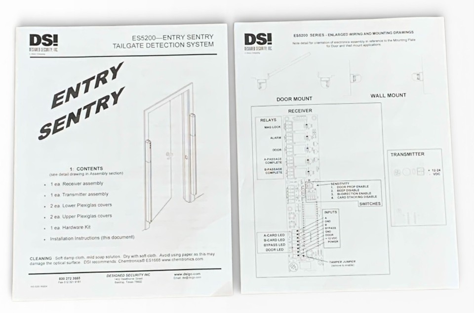 Designed Security (DSI) ES5200-R0 Entry Sentry Tailgate Detection ...