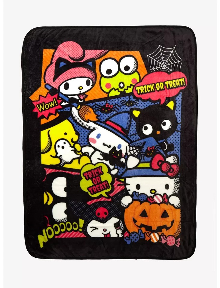 Sanrio Hello Kitty And Friends Halloween Grid Throw Blanket 45x60 NEW ...