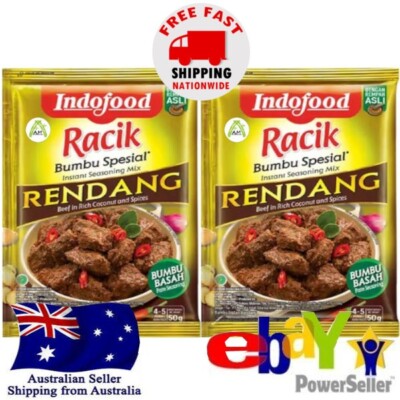 2x Indofood Rendang Seasoning for Beef in Rich Coconut & Spices 50 g ...