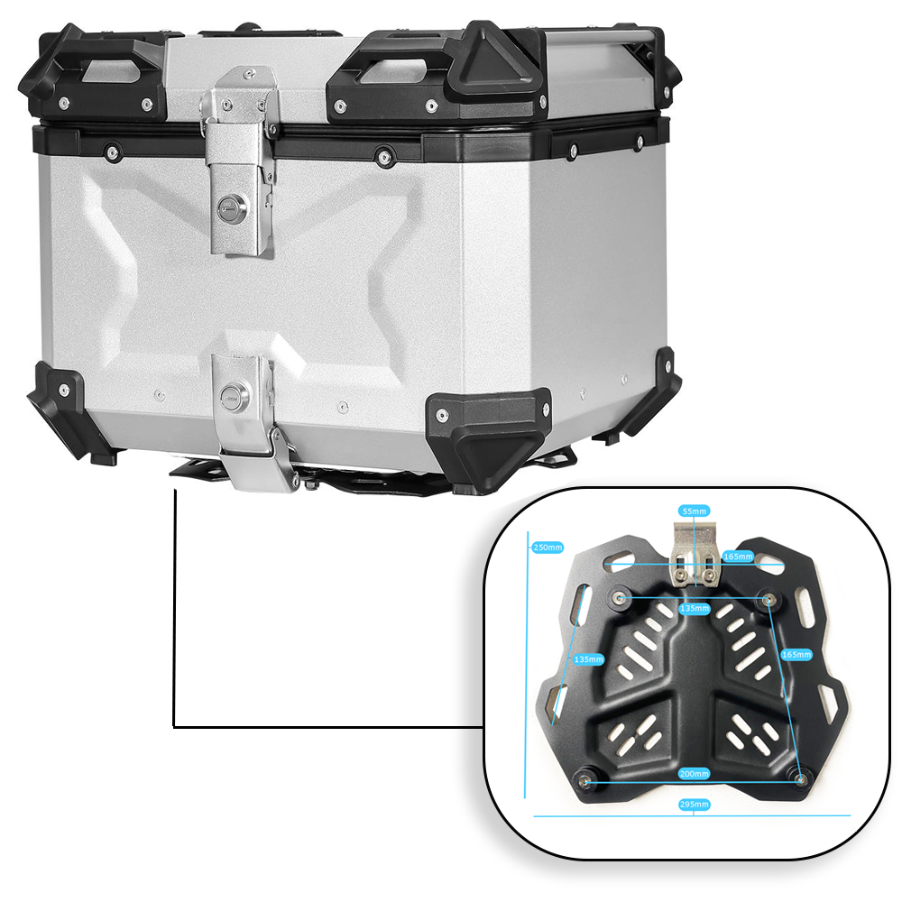 Top Box Motorcycle 45L Luggage Silver X Universal BMW, Suzuki Other ...
