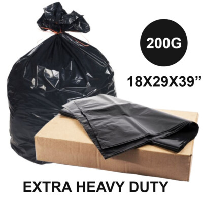 EXTRA STRONG HEAVY DUTY BLACK BIN LINERS RUBBISH BAGS WASTE REFUSE ...