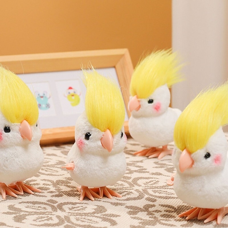 Wind Up Walking Cute Bird Cockatiel Jumping Parrot Clockwork Kids Toy ...