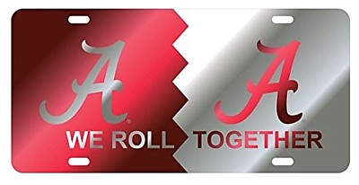 UNIVERSITY OF ALABAMA CRIMSON TIDE "We Roll Together" License Plate ...