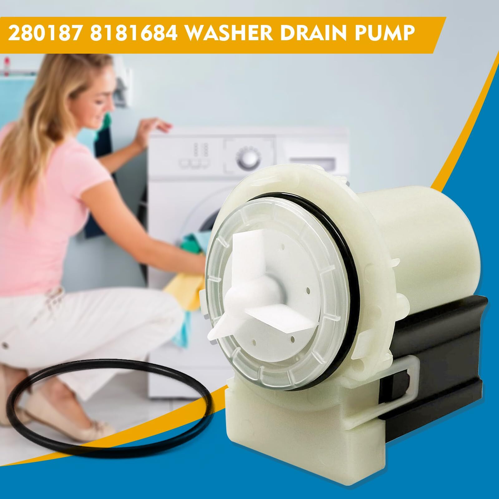 DPD 280187 8181684 Washer Drain Pump Kit Replacement for Whirlpool ...