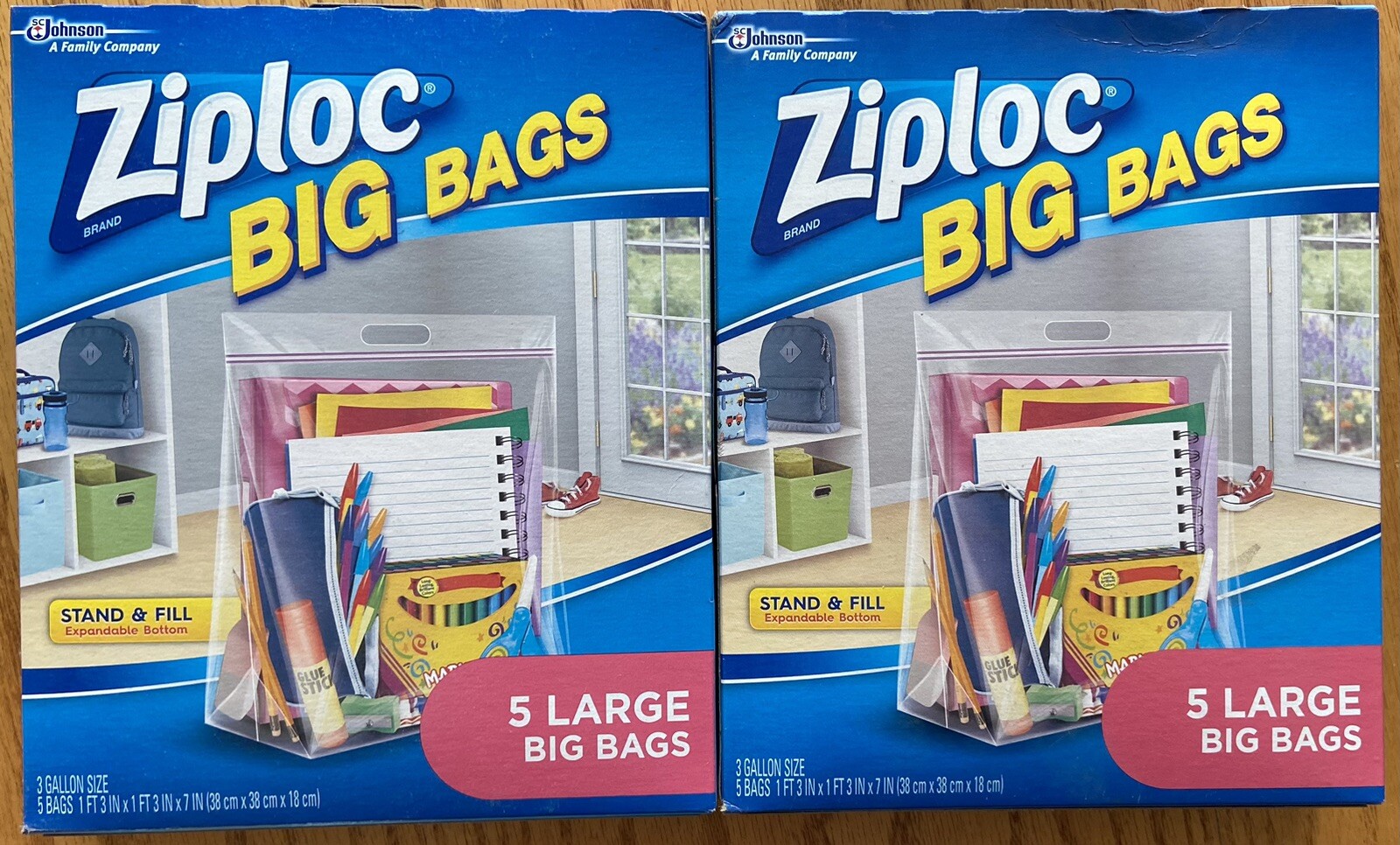 Ziploc BIG BAGS LARGE 3 Gallon Lot Of 2 5CT free shipping 191565373675 ...