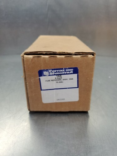 Ferraz Shawmut 166 Fuse Reducer, (600V, 100A to 60A), Lot of 5. 4C-42 ...