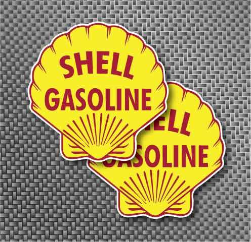 2x 4" Vintage SHELL Gasoline Gas Pump Decal Sticker logo Moto GP MX JDM ...