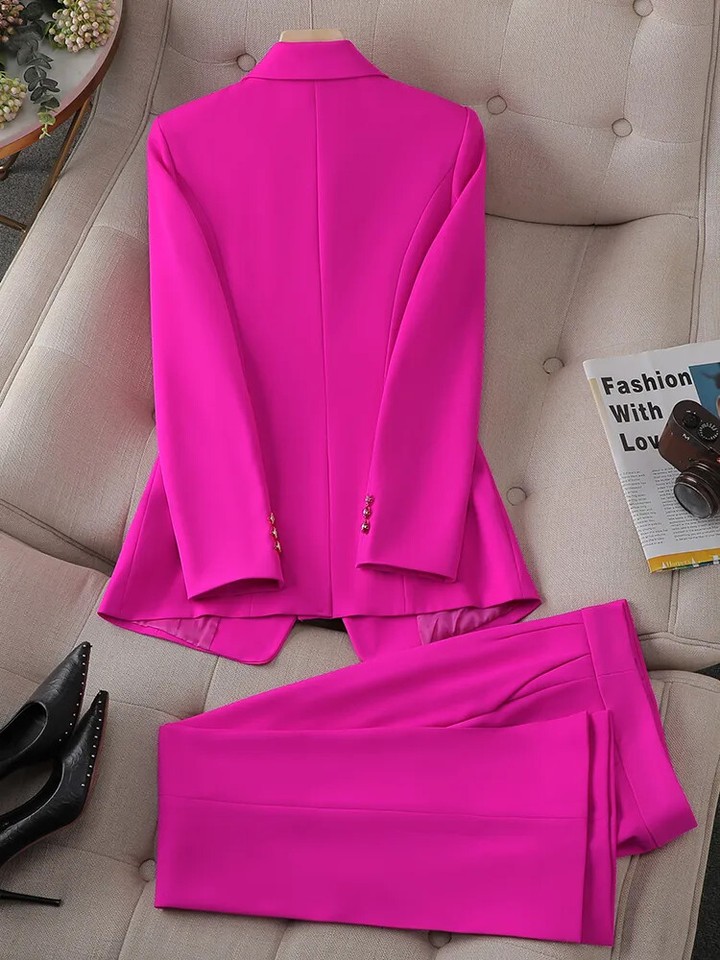 Women Suits Blazer + Flare Pant Suit Office Lady Formal Business Suits ...