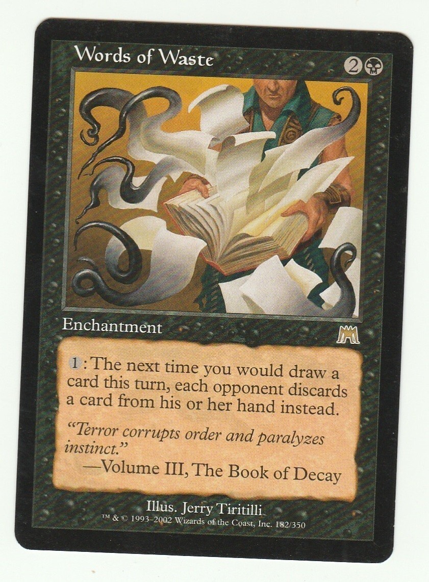 1x Words of Waste EX Onslaught Mtg Magic 1x x1 | eBay