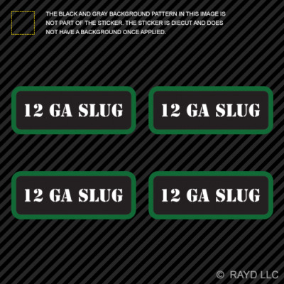 (4X) 12 GA SLUG Ammo Can Labels for Ammo Case Sticker Decal Gauge molon ...