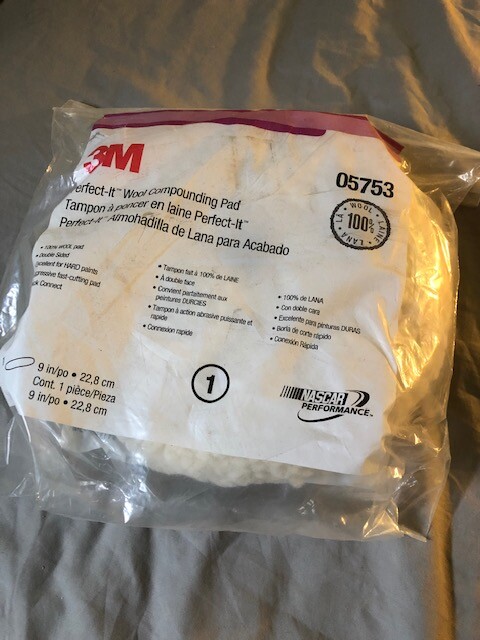 3M 05753 Perfect-It 9 Inch Double Sided Wool Compounding Pad, Quick ...