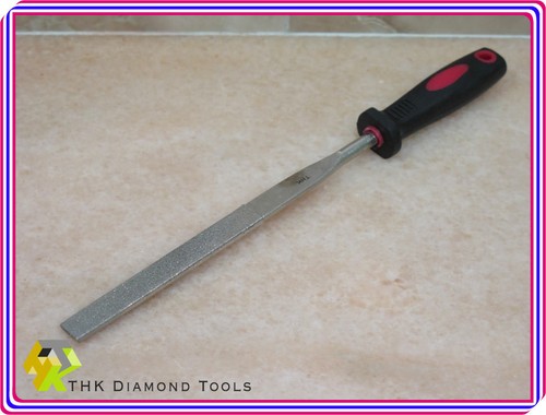 180mm (7" inch) Diamond tipped FLAT jewelry glass tile rock crafts file ...