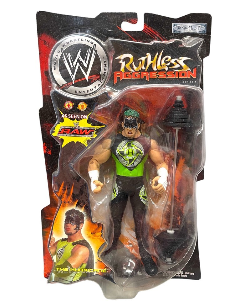 RARE JAKKS WWF WWE WRESTLING FIGURE MOC HURRICANE RUTHLESS AGGRESSION ...