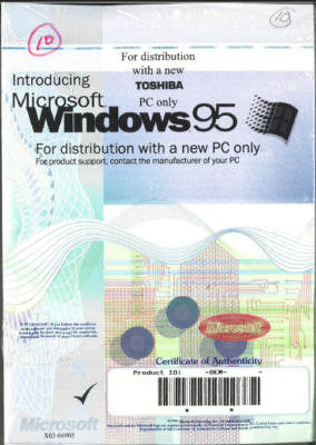 Microsoft Windows 95 Introducing Windows Manual w/COA and Product Key ...