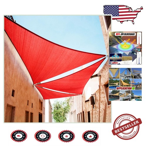 5' x 6' x 7.8' Red Right Triangle Sun Shade Sail - Waterproof & Durable ...