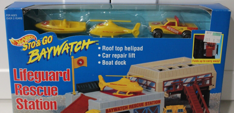 Hot Wheels Sto & Go Baywatch Lifeguard Rescue Station - New EXCELLENT ...