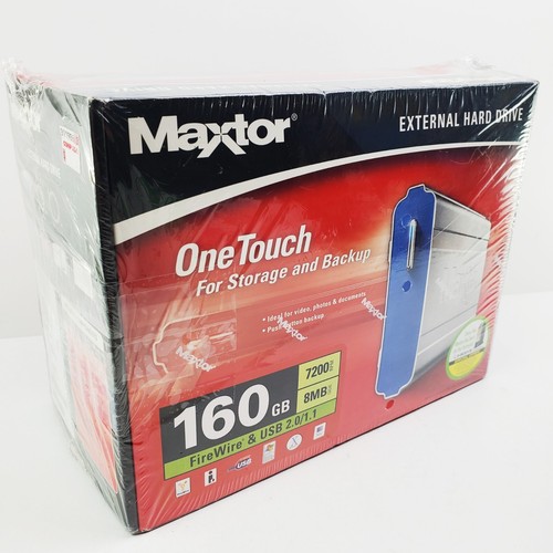Maxtor One Touch External Hard Drive 160GB 7200RPM FireWire USB CompUSA NOS | eBay
