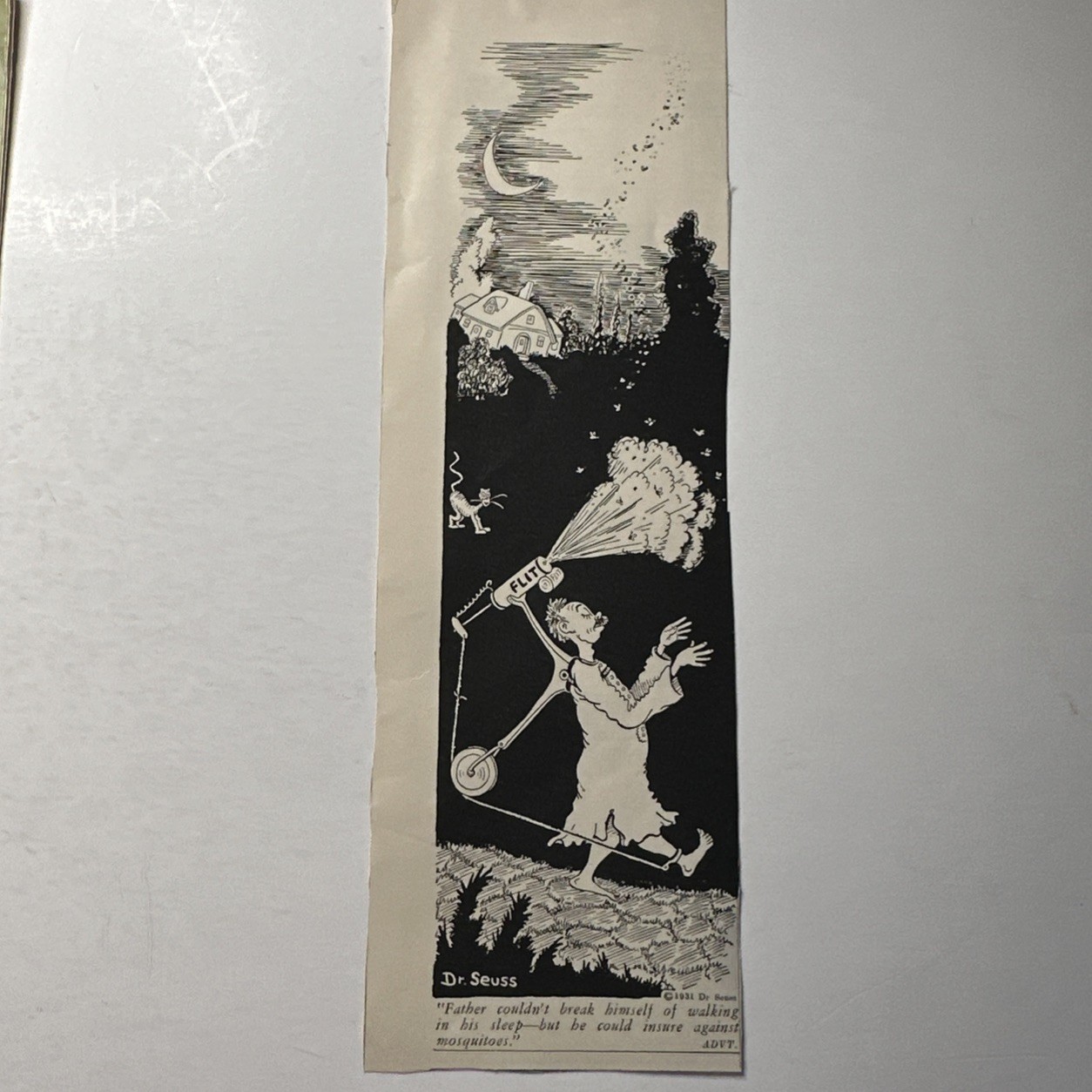 Dr. Seuss Flit Bug Spray Walking in His Sleep 1931 Old Magazine Ad | eBay