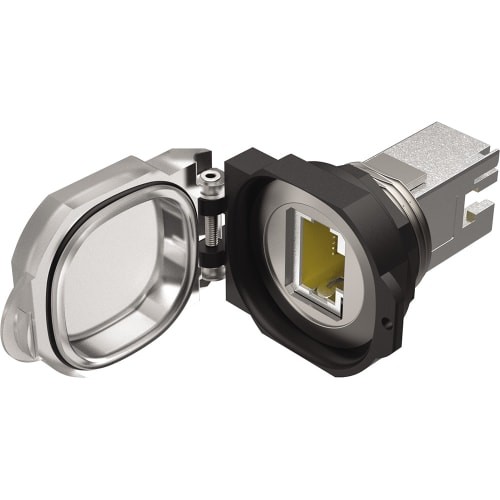 1 pc TURCK RJ45 PANEL MOUNT W IP67 CAP Connector RJ45 Panel Mount IP67 ...