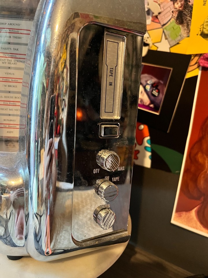 table top jukebox machine seeburg select 0 matic silver juke box | eBay