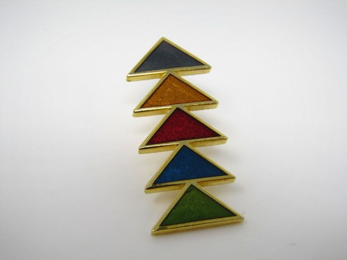 Collectible Pin: Beautiful Stacked Triangles Design Nice Color | eBay
