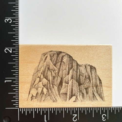 Stampscapes Rock Mountain Glacier Landscape Scenery Wood Mounted Rubber ...