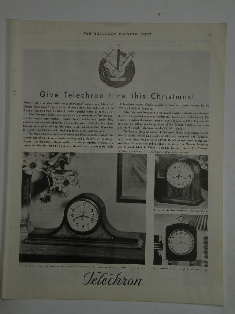 Magazine Ad* - 1930 - Telechron Clocks | eBay