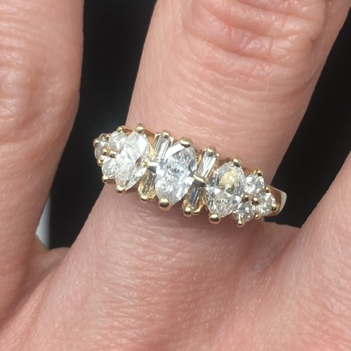 Confetti Tiara 1.00 ctw Diamond Ring 14k Gold | eBay