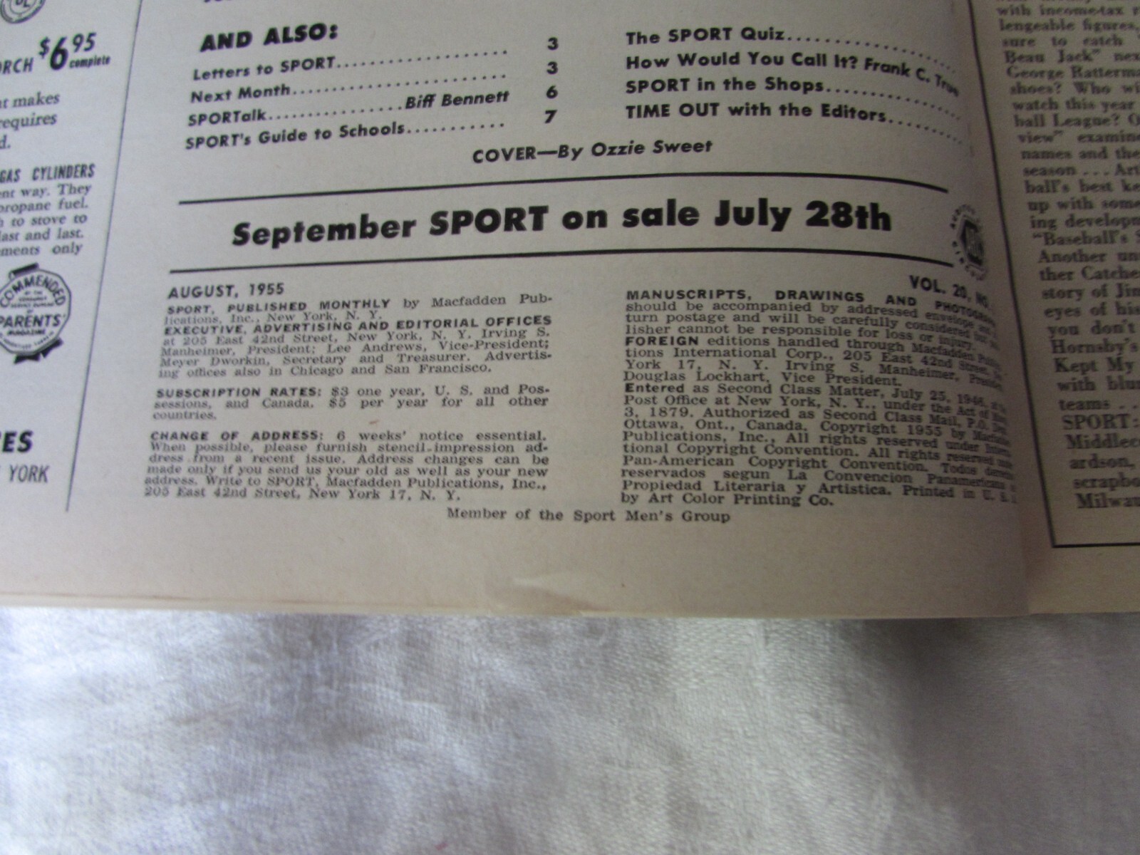 VTG Aug 1955 SPORT MAGAZINE Paul Richards Stan Musial Babe Ruth Lou ...