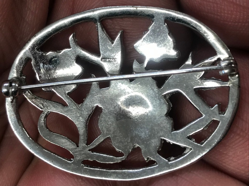 sterling silver and marcasite flower pin | eBay