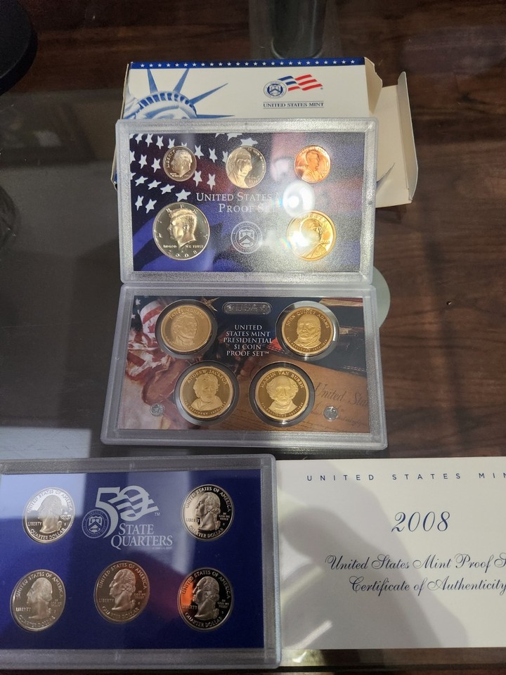 2008 United States Mint Proof Set with Certificate of Authenticity 🔥🫡14 ...