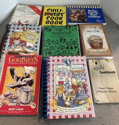 Lot of 9 Vintage Cookbooks Church School Gooseberry Patch Community ...