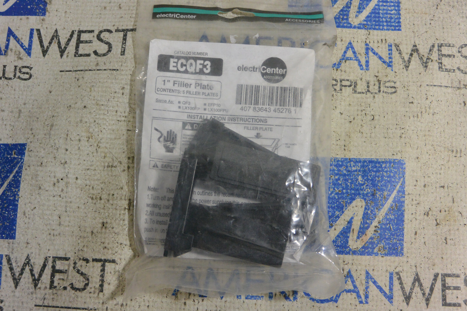 ElectriCenter ECQF3 1" Filler Plate *5PK *NEW | eBay