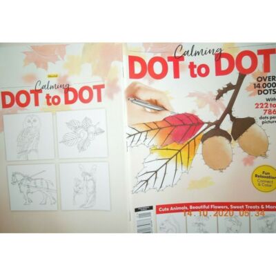 DOT to DOT CALMING relaxation CONNECT & COLOR flowers ANIMALS over ...