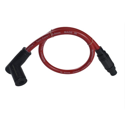 Black+Red Replac Splitfire Twin Core High Tension Spark Plug Wire For ...