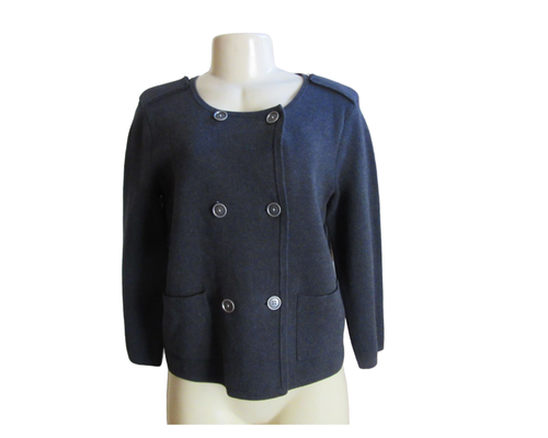 New w Tags, Ann Taylor Loft Double Breasted Gray Cotton Short Jacket in ...