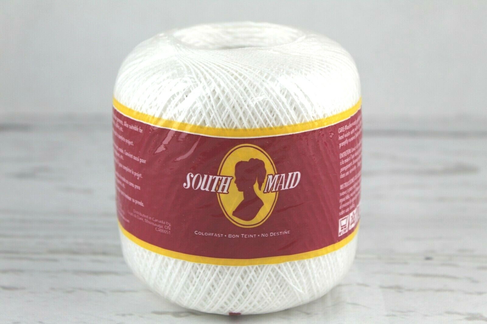 South Maid 100 Mercerized Cotton Crochet Thread 400 Yards White 001 ...
