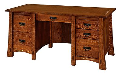 Amish Mission Craftsman Computer Desk Morgan Solid Wood Office ...