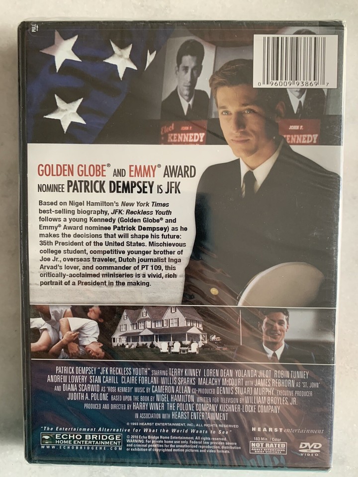 JFK: Reckless Youth (DVD, 1993) Patrick Dempsey, Terry Kinney, Kennedy, Rare OOP | eBay