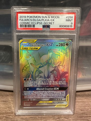 2019 Pokemon Cosmic Eclipse Arceus Dialga Palkia GX Secret Rare FA #258 ...
