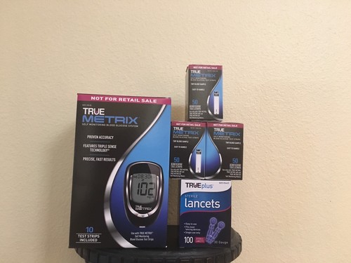 TRUE Metrix Glucose Test Strips 150 CT+ FREE Meter KIT,110Lancets ...
