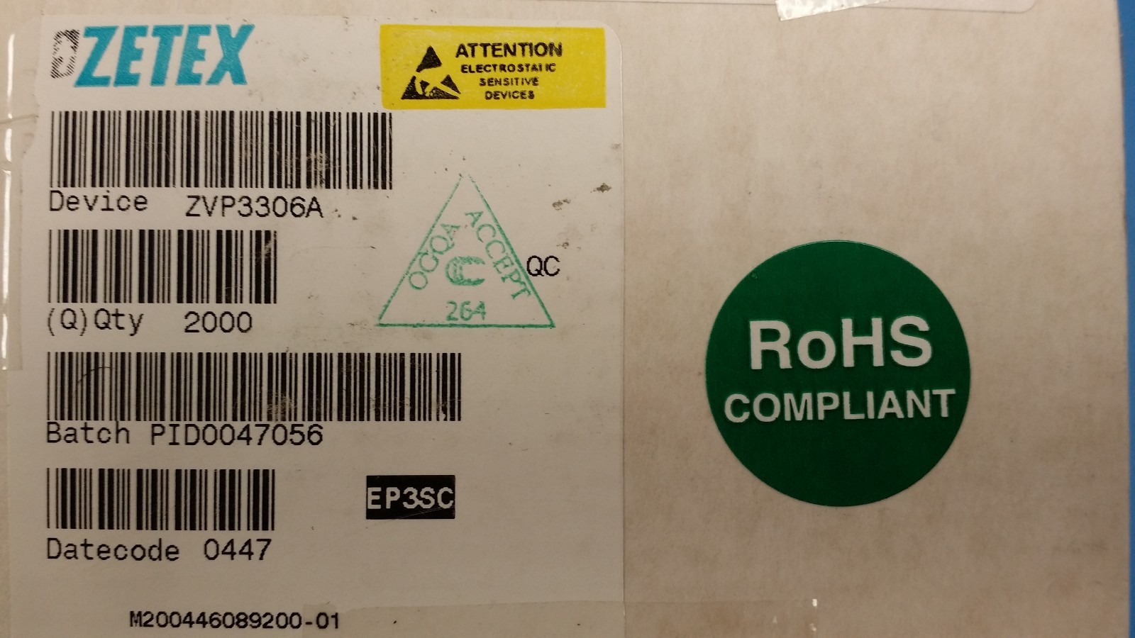 (10 PCS) ZVP3306A ZETEX Trans MOSFET P-CH 60V 0.16A 3-Pin E-Line ROHS ...