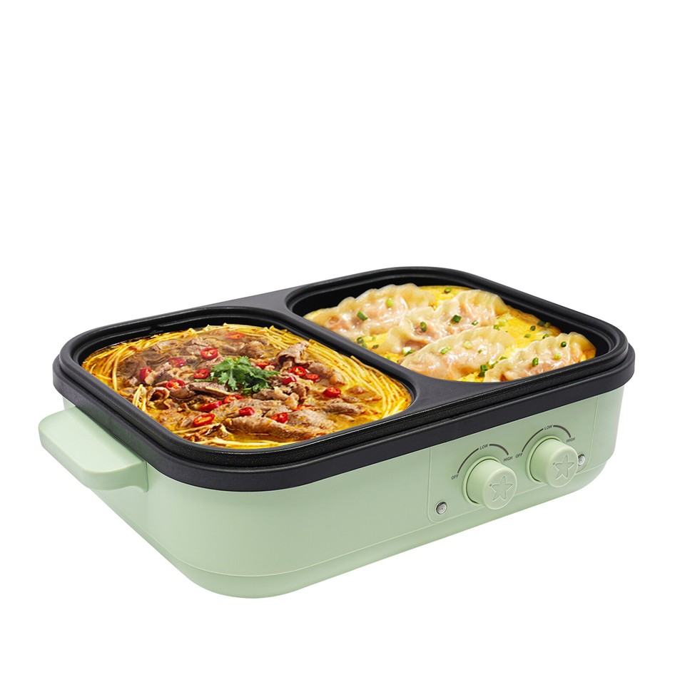 Electric Hot Pot W/ Grill Area Multi-purpose Hot Pot 2-In-1 Electric ...