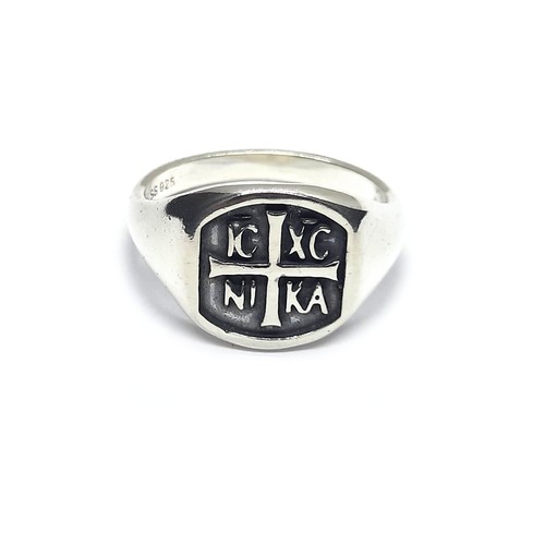 Genuine Sterling Silver Men Ring IC XC NI KA Jesus Christ Winner ...