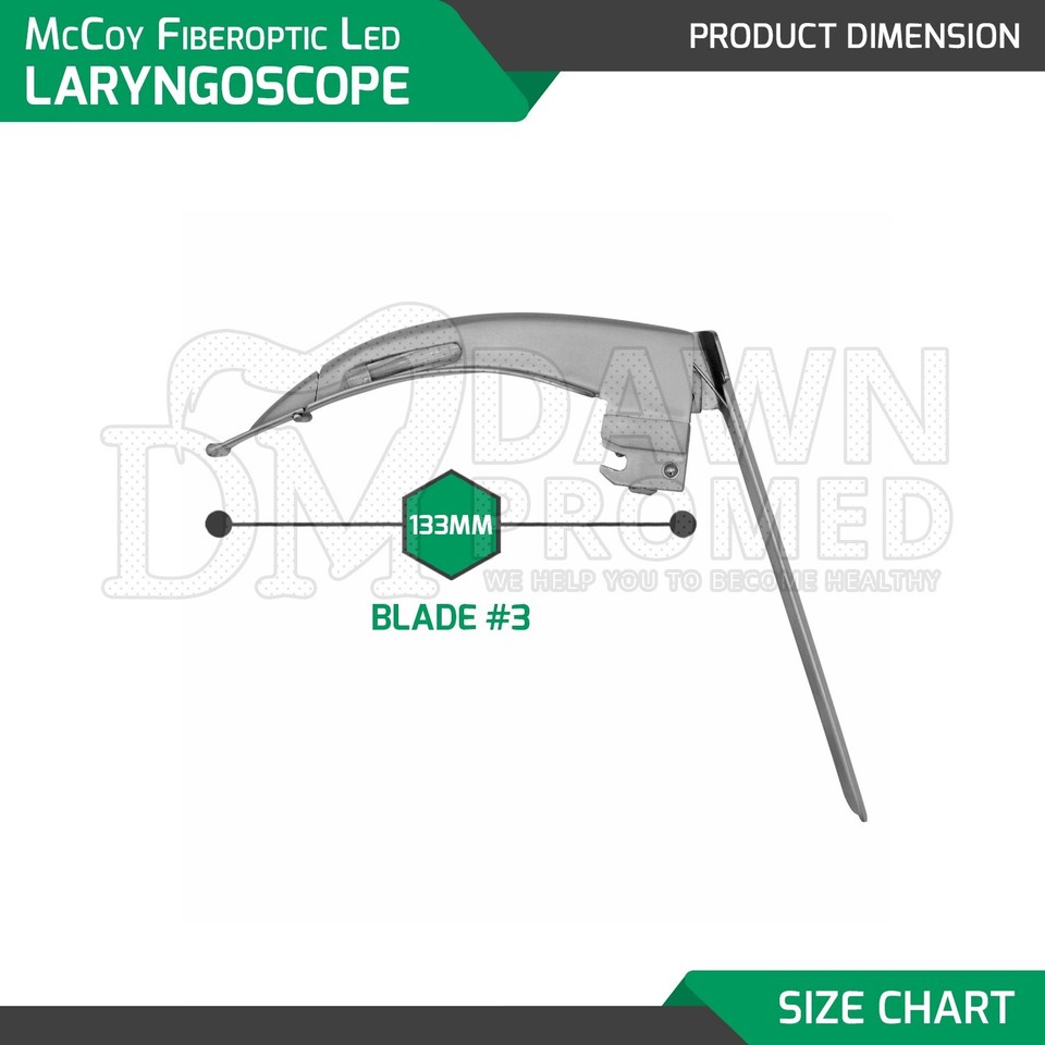 Mccoy Flexi-Tip Fiber Optic Led Laryngoscope Blade #3 German Grade | eBay