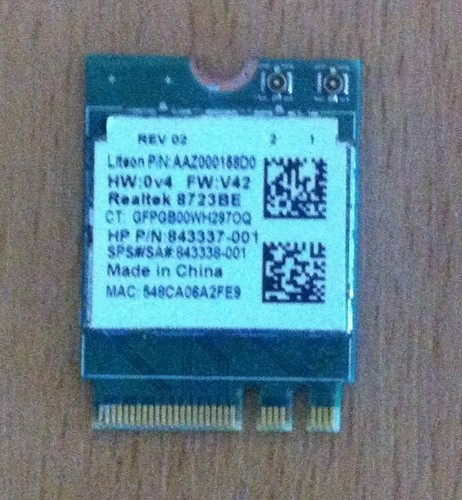 HP Wireless Card WIFI AAZ000168D0 Realtek 8723BE 843337-001 | eBay