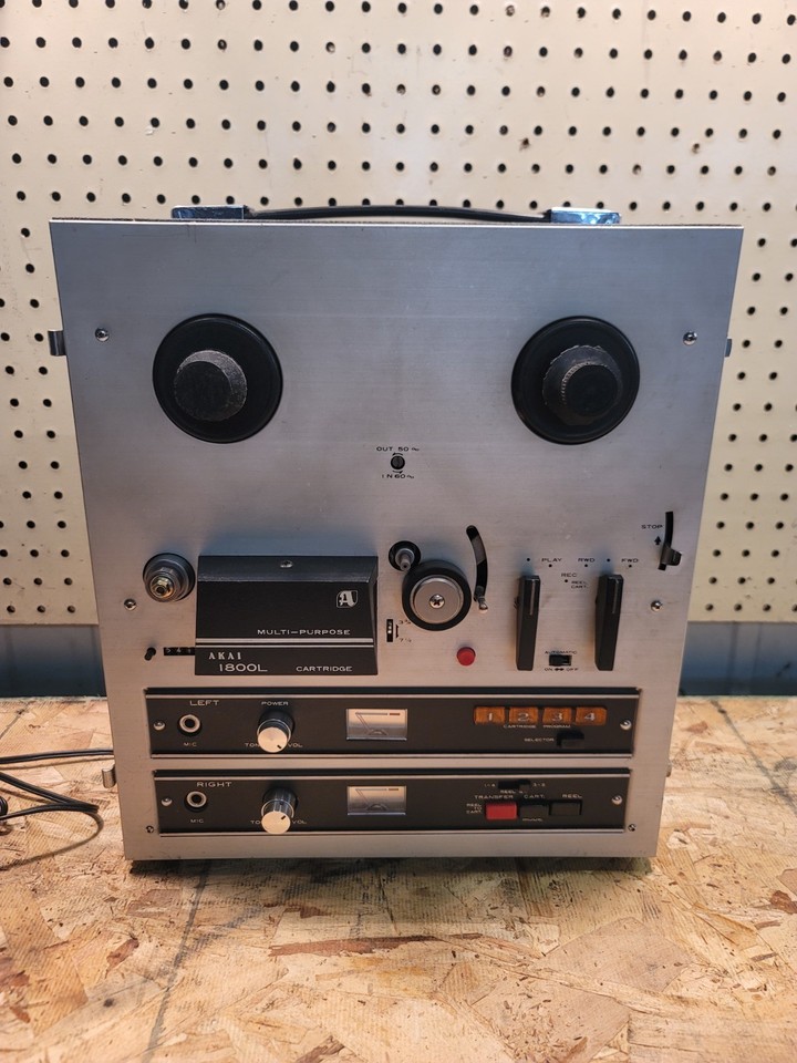 AKAI 1800L MULTI-PURPOSE REEL TO REEL TAPE RECORDER & 8-TRACK PLAYER AS ...