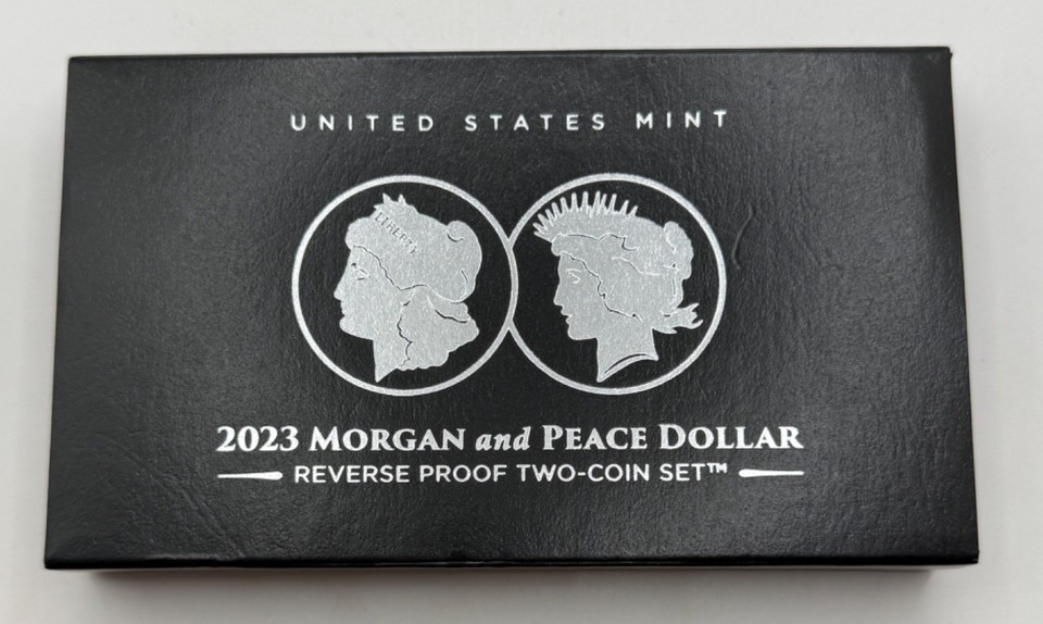 2023-S Reverse Proof $1 Morgan and Peace Silver Dollar 2pc Set Box OGP ...