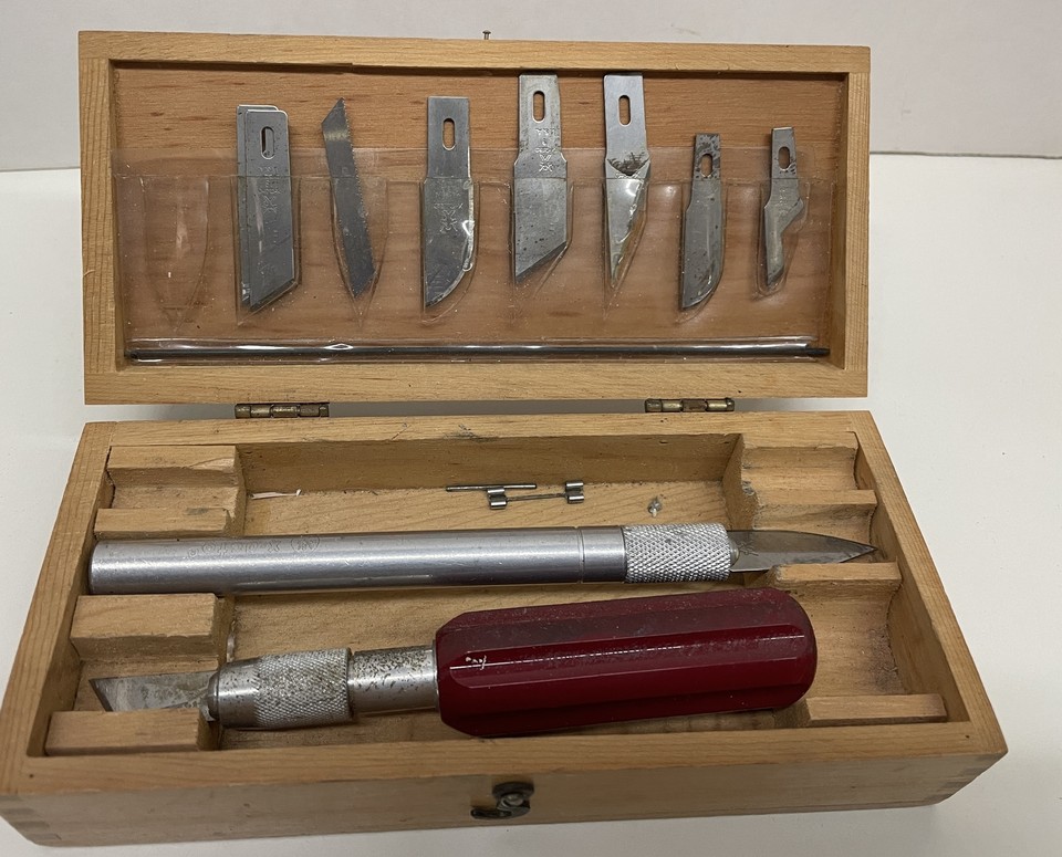Vintage X-ACTO Hobby Kit Knife Tool Set in Original Wood Box - Not ...